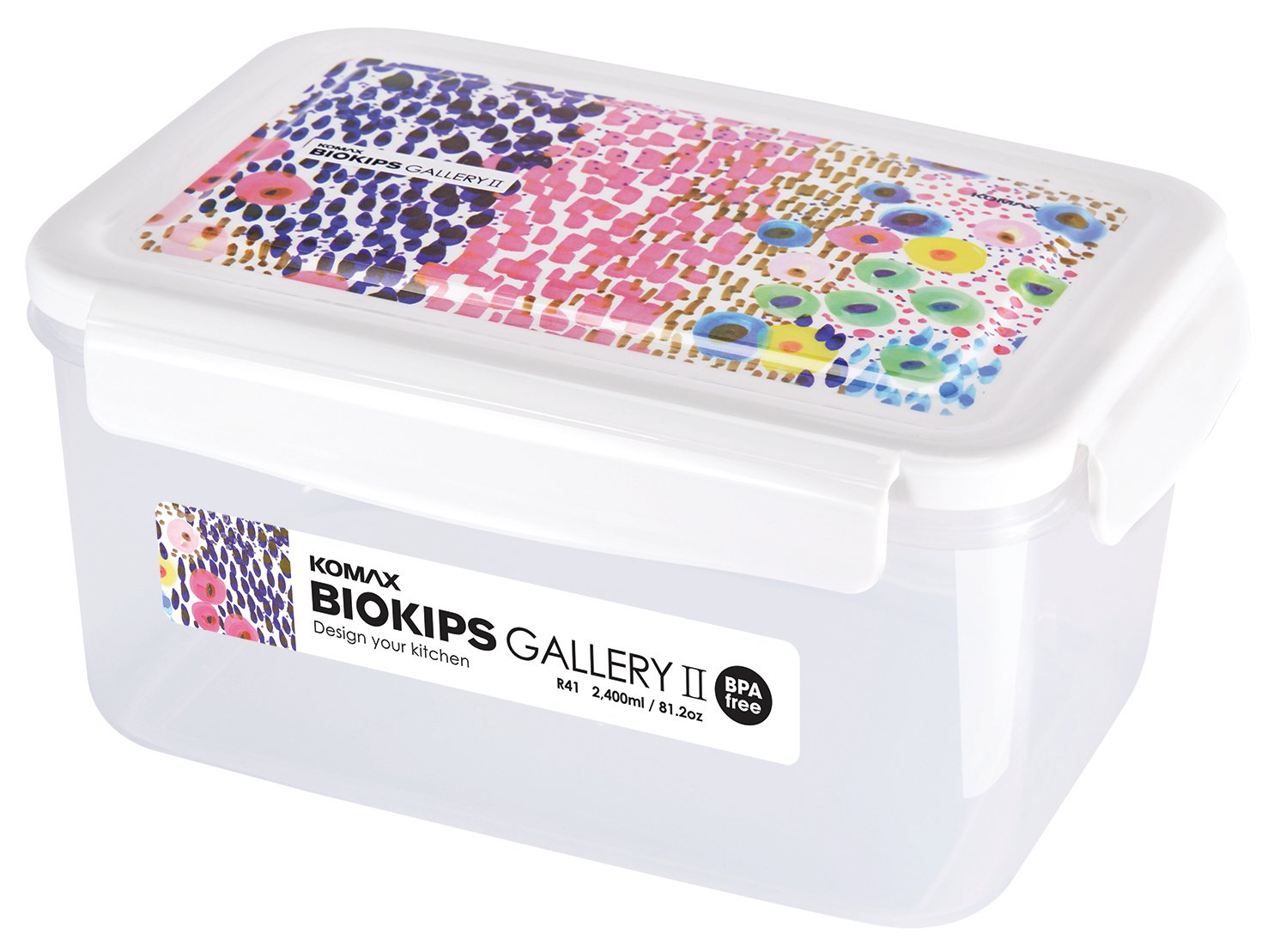 Komax Biokips Gallery II Rectangular Food Storage Container, 2.4 L